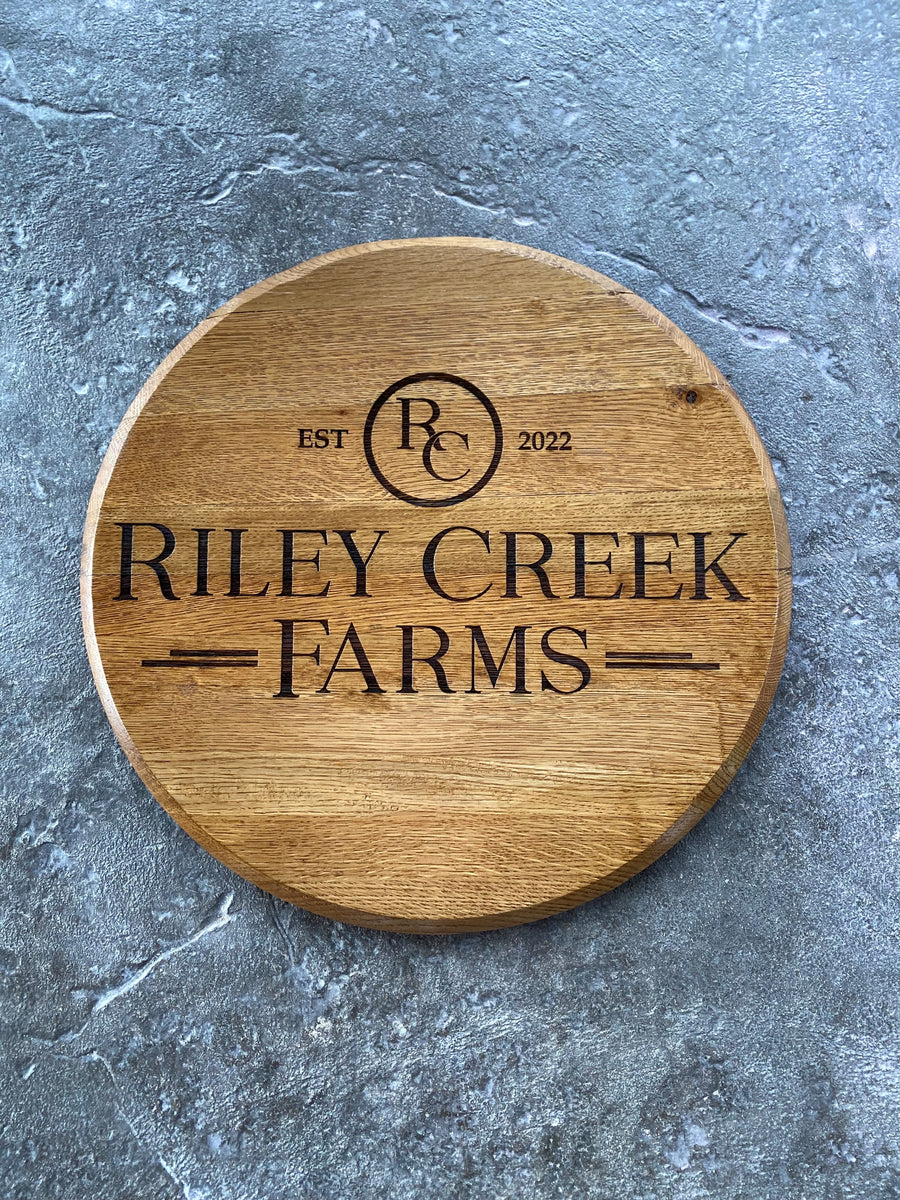 Laser Engraved Bourbon Barrel Head – aDOORable Custom Cuts