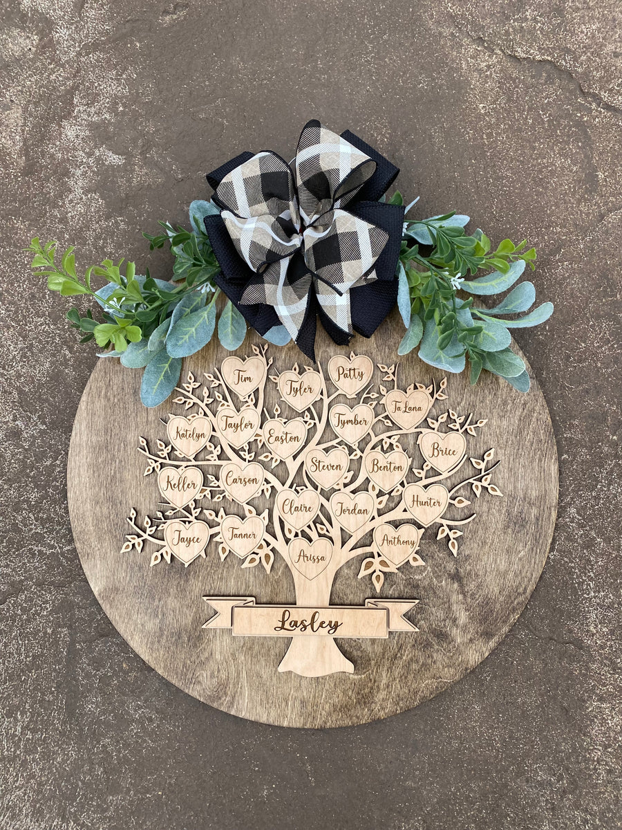 Family Tree Door Hanger – aDOORable Custom Cuts